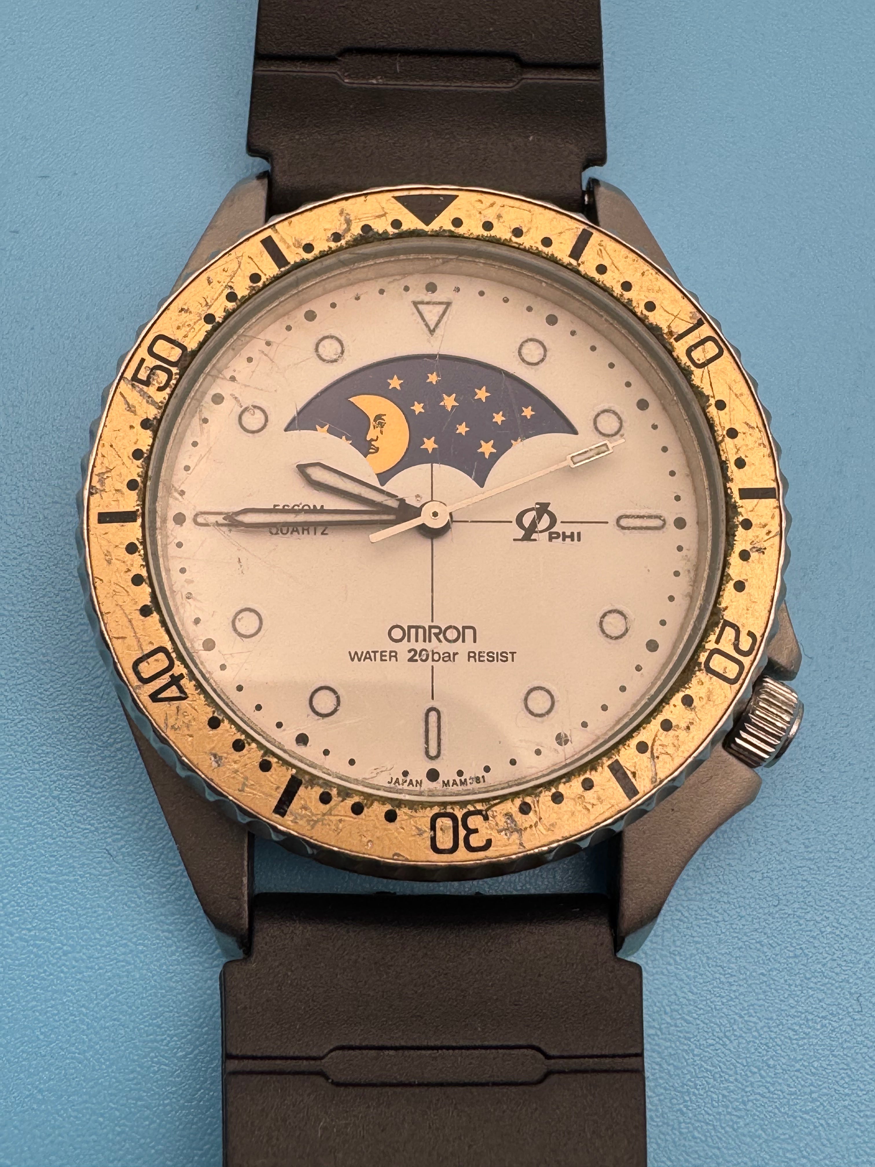 Rarität: Omron MM38 “Moonphase Diver” – Japan, ca. 1980er – Japanese ...