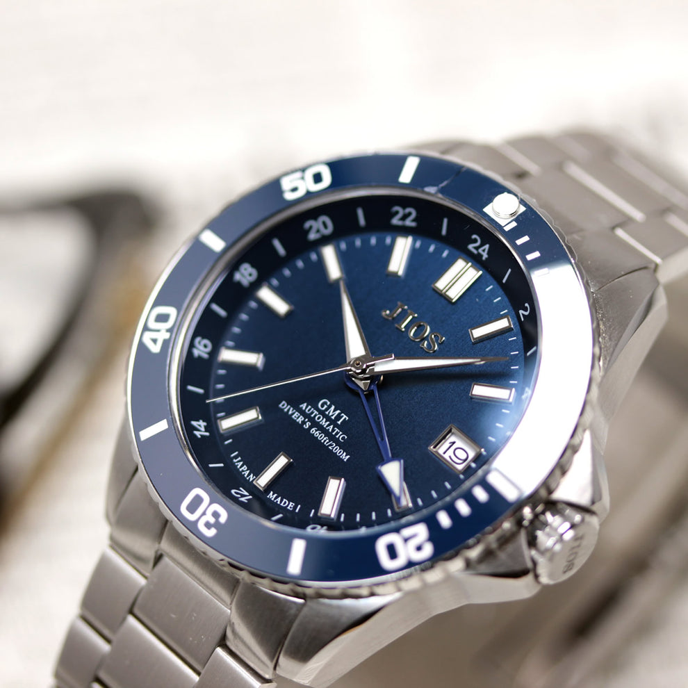 JIOS GMT Diver´s 104 Navy-Blue – Japanese Microbrands - Mario Lenke