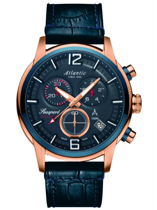 Atlantic Seasport Chronograph – Roségold PVD / Blau (46 mm) – Japanese ...